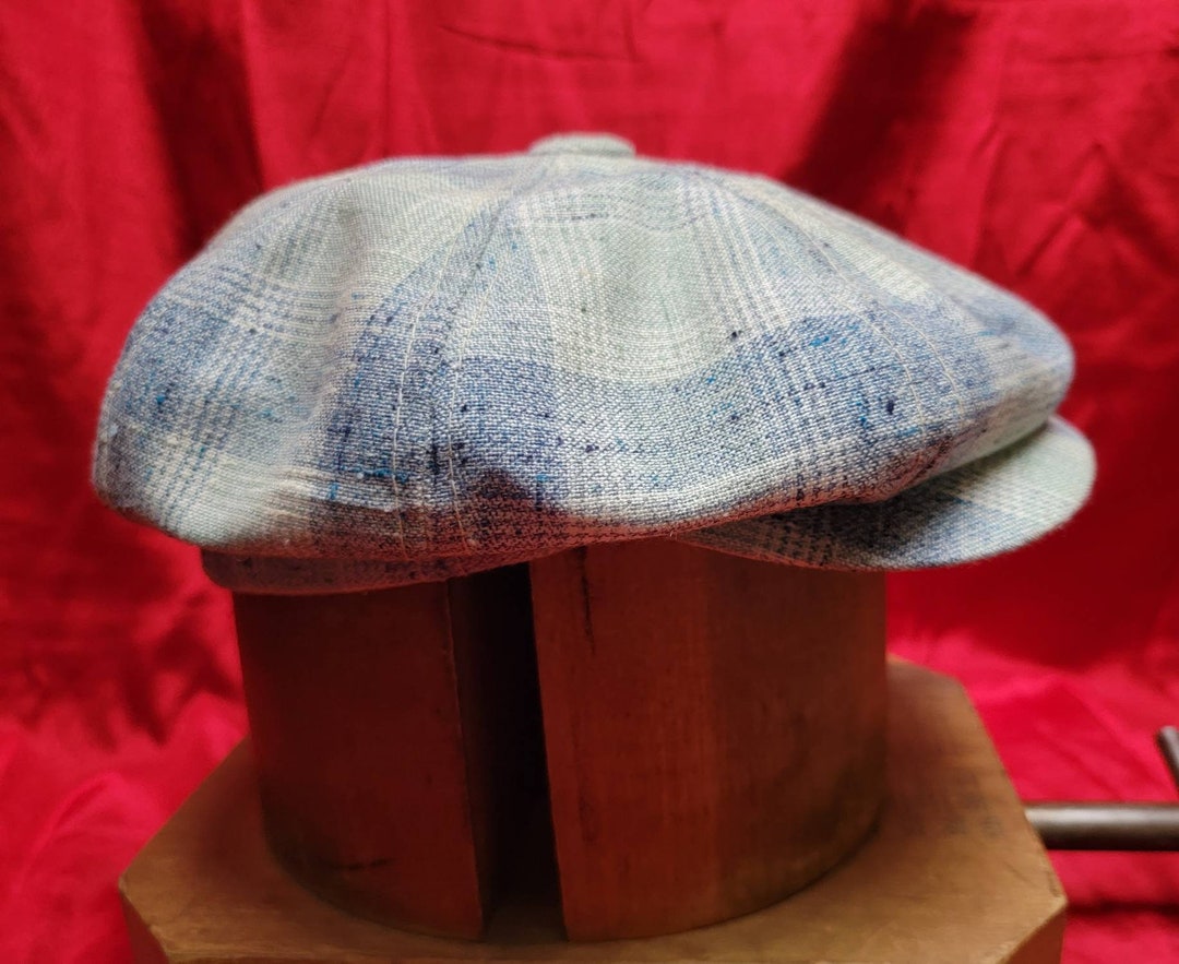 Vintage Mens Beautiful Newsboy Cap Blue Shades 7 - Etsy