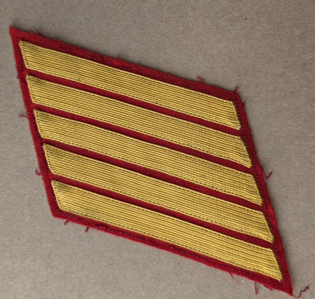 WW2 USMC Service Stripes for Dress Blues Uniform, Original Gold on Red ...