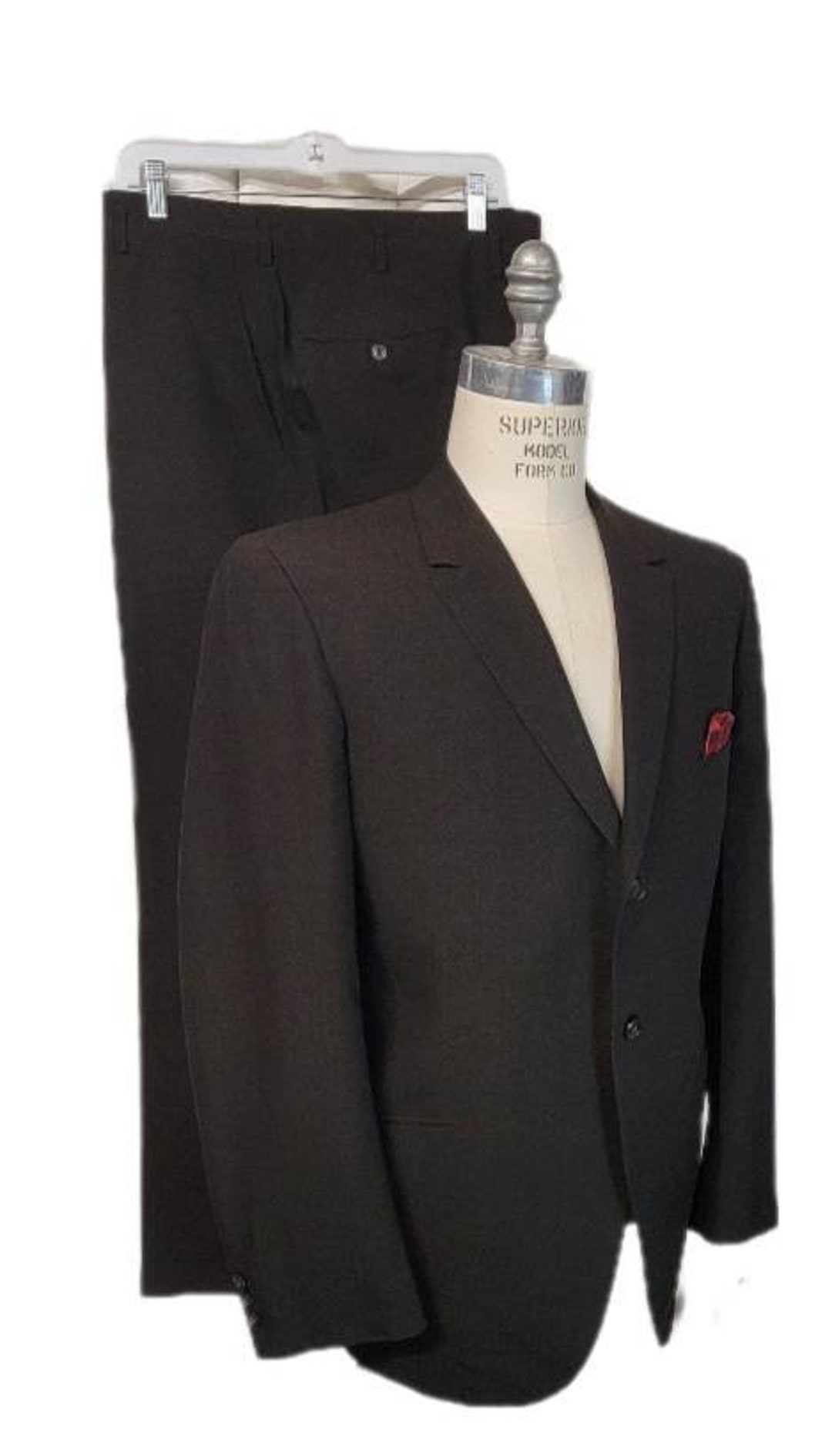Mens ~ Vintage ~ Brown ~ Copper ~ Hickey Freeman ~ Sharkskin ~ Suit ...