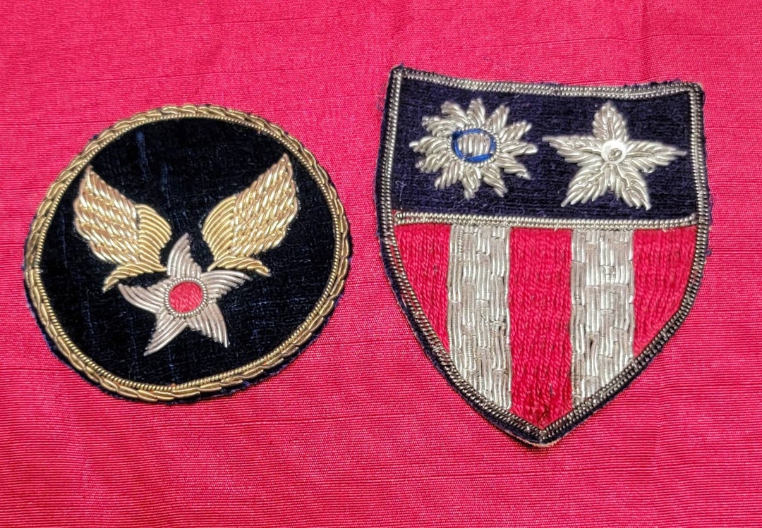 WW2 Beautiful Bullion CBI and Headquarters Shoulder Patches Original L ...