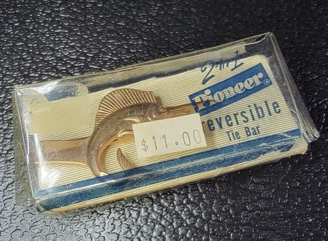 Mens ~ Vintage ~ 2in1 ~ Reversible ~ Tie ~bar ~ Pioneer ~ Still in Box ...