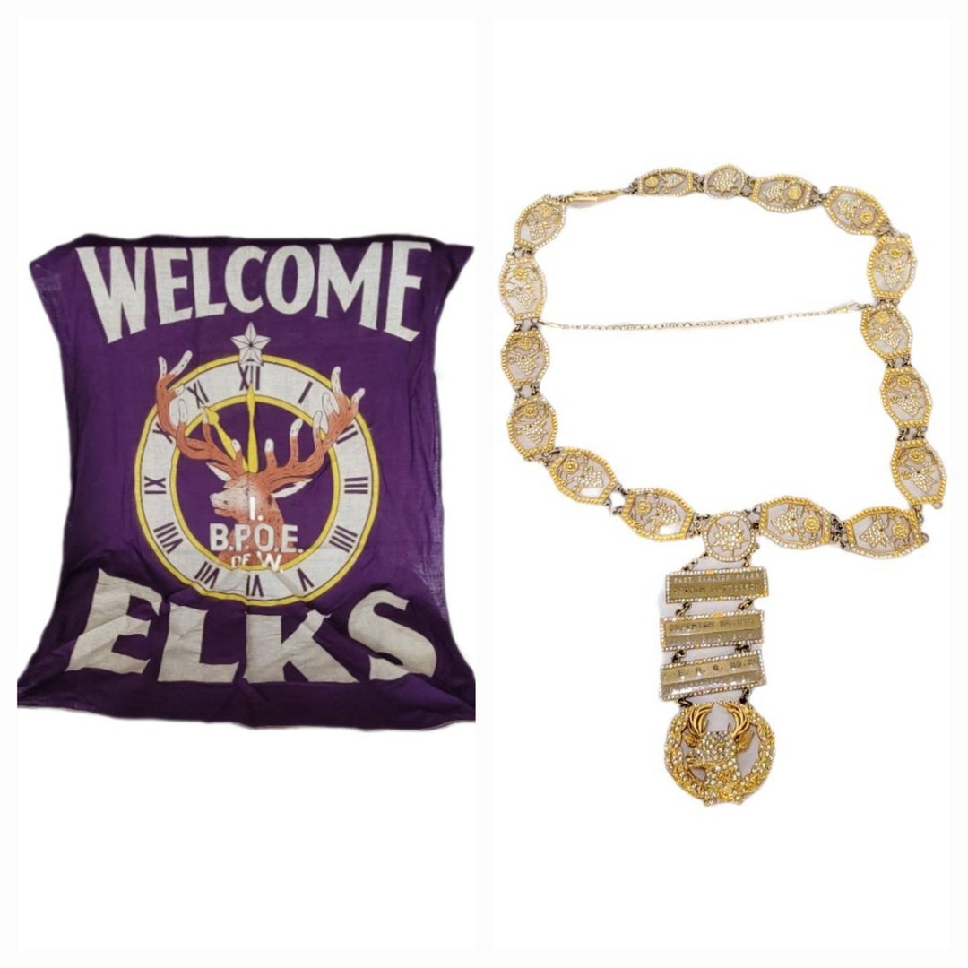 Vintage IBPOEW Exalted Ruler Ritual Jewels and Flag - Etsy