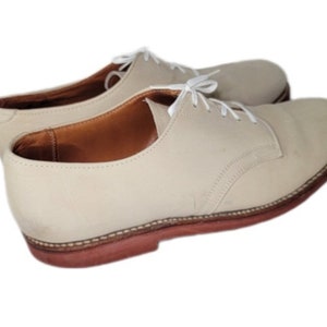 Men's ~ Vintage ~ Cream ~ Bucks ~ Brooks ~ Brothers ~ Red ~ Soles ~ L ...
