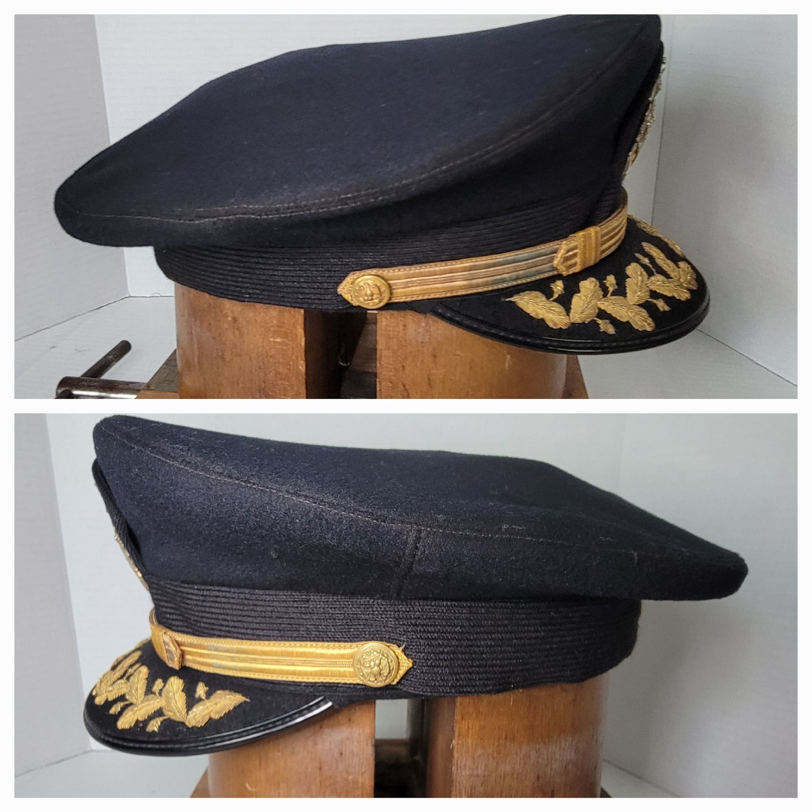 US Navy Officers Commanders Visor Service Bullion Hat Must View!!!!! - Etsy