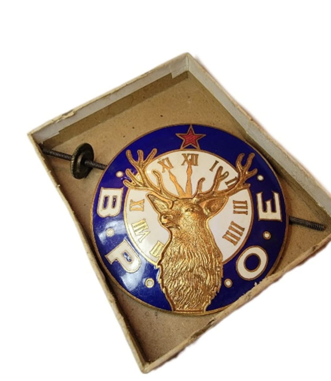 BPOE Benevolent and Protective Order of Elks Vintage Car Radiator Badge ...