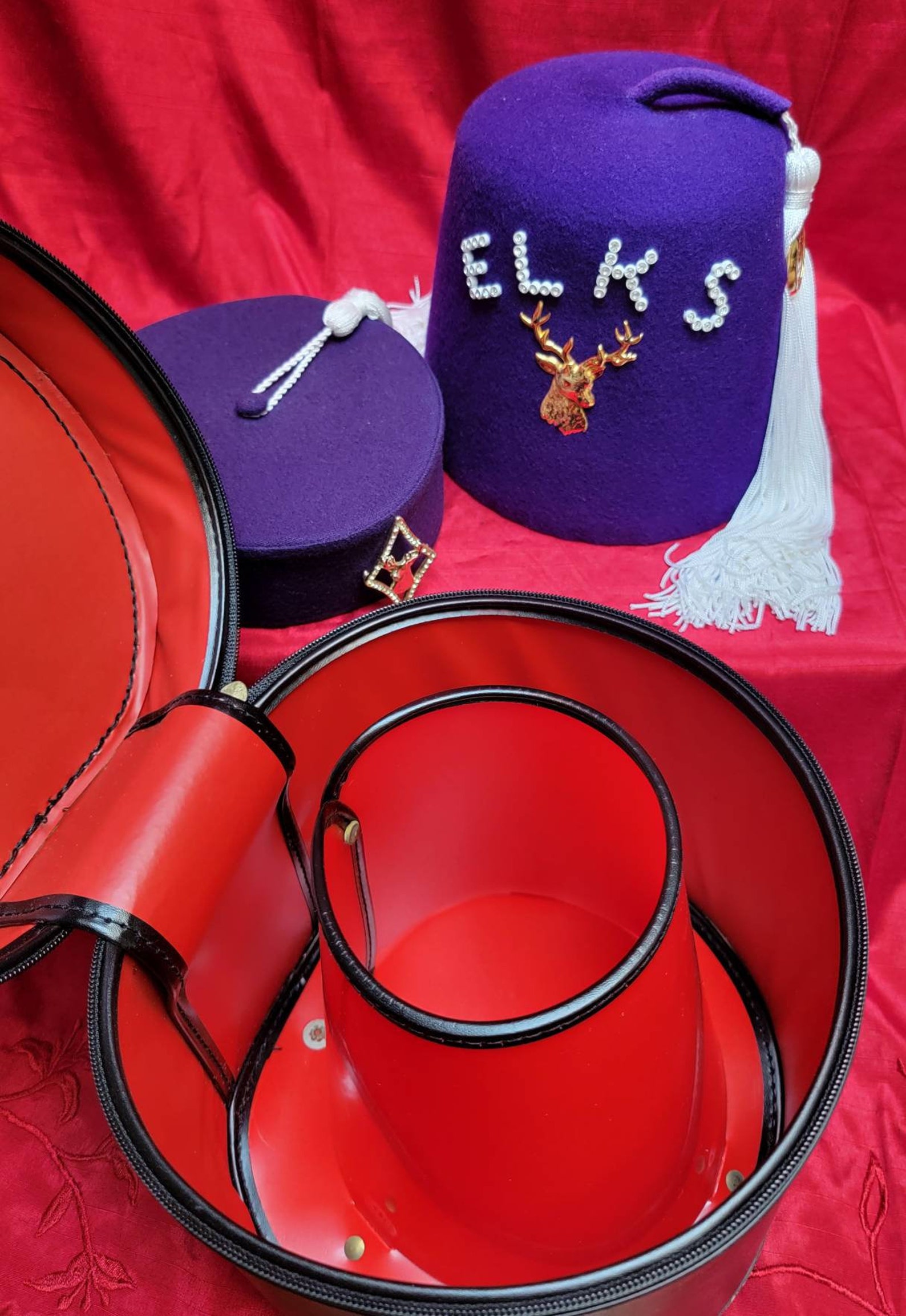 Vintage BPOE ~ Elks Lodge "fezez" ~ Case ~ His & Hers ~ Beautiful ...