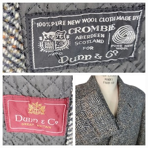 Vintage ~ Men's ~ Black ~ White ~ Rust ~ Herringbone ~ Topcoat ...