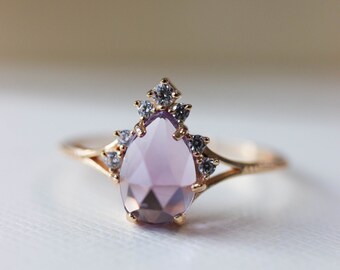 Amethyst Ring Teardrop - Etsy