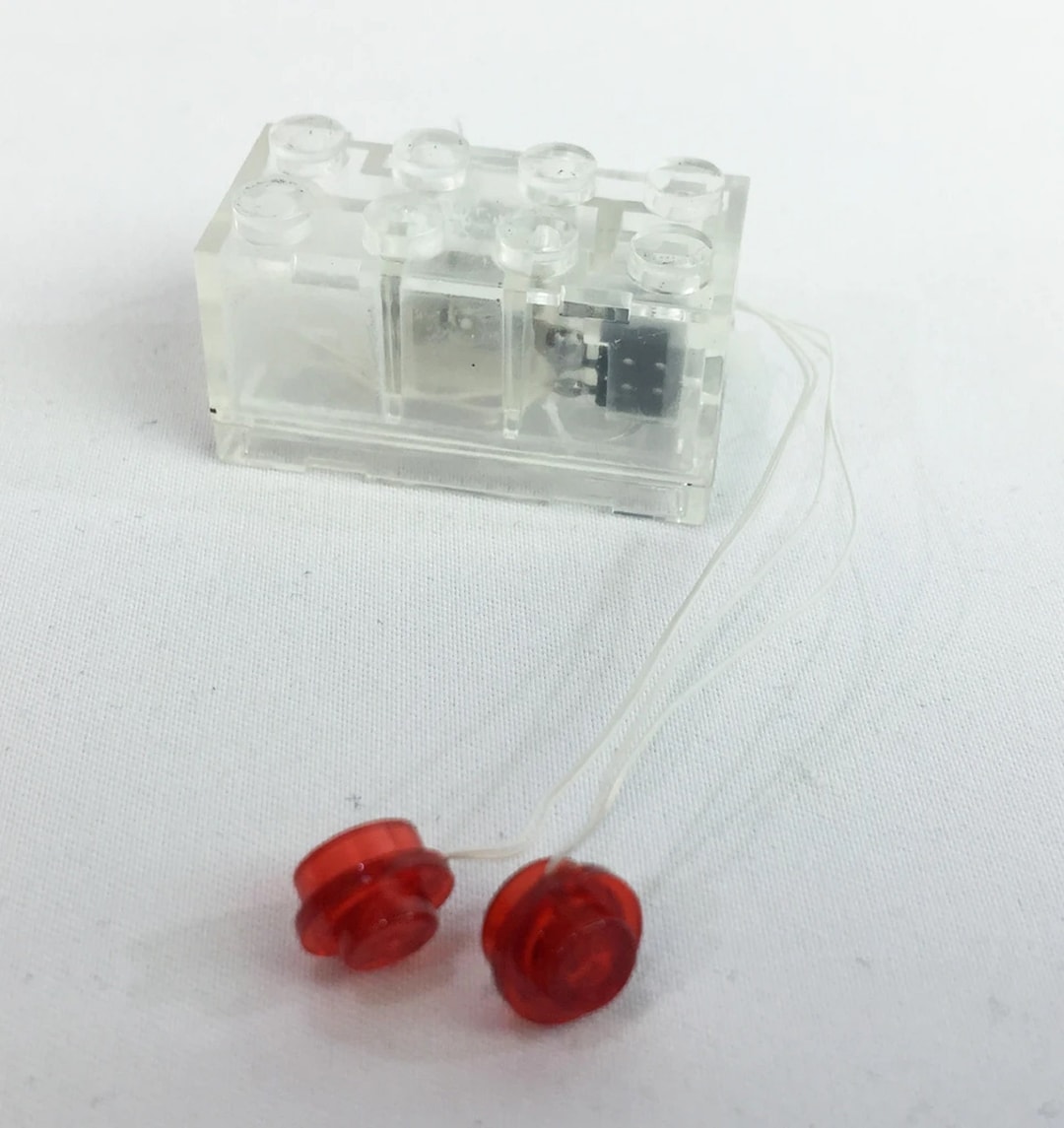 LED Double Red LEGO Studs With Battery Brick - Etsy