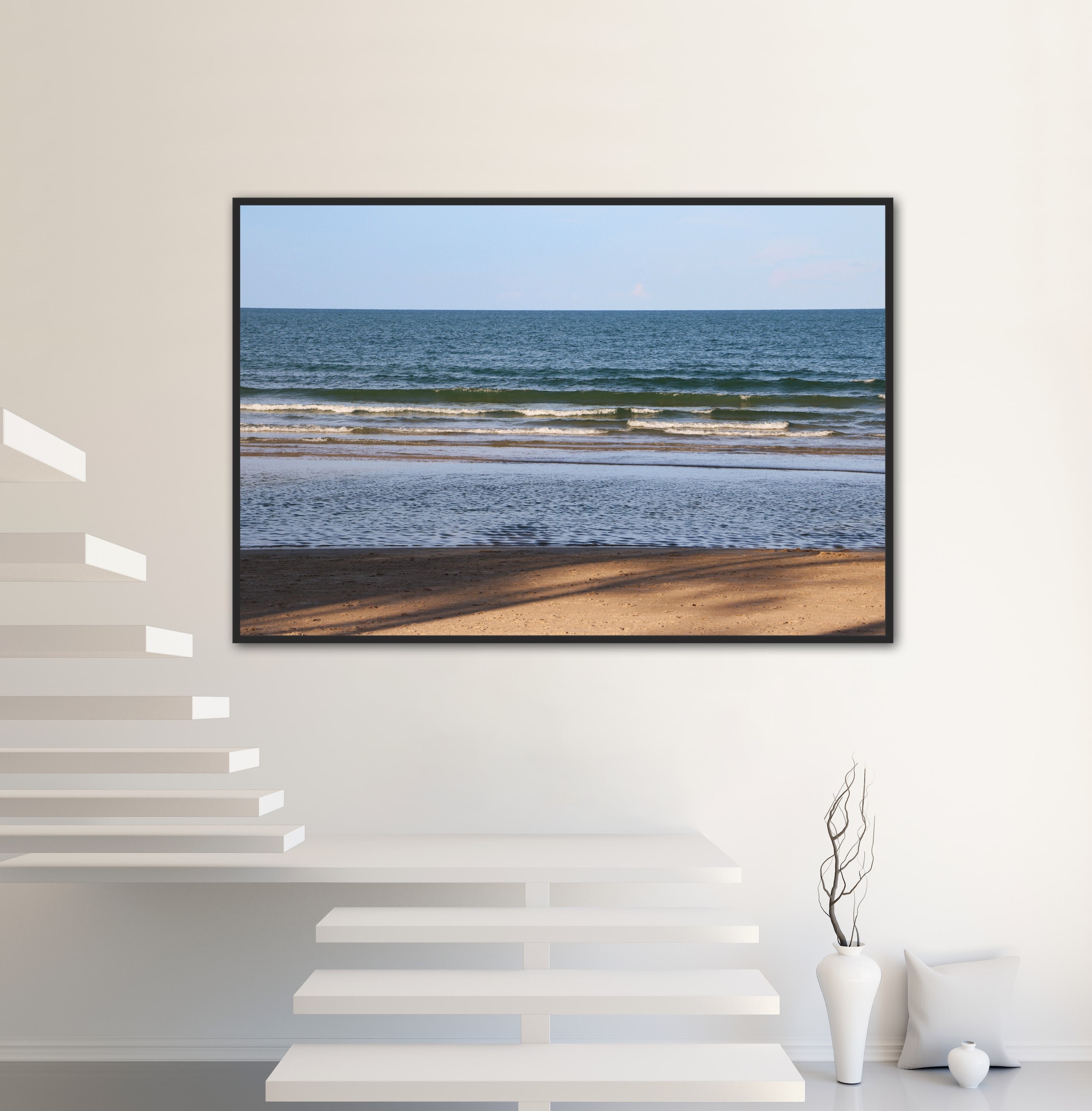 Serene Beach Scene in Hua Hin, Thailand, Modern Fine Art Digital ...