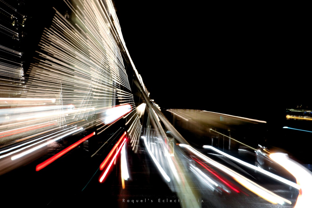 Modern Fine Art, Zoom Burst Albert Bridge, Multicoloured, Digital ...