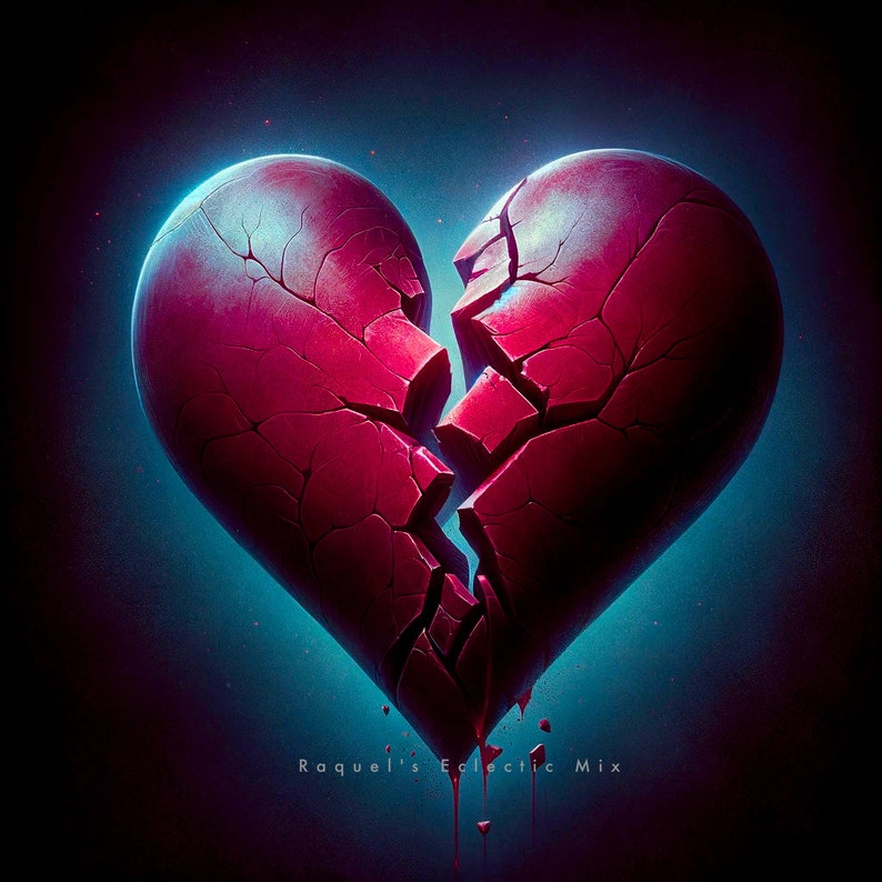 Broken Heart Graphic Style Valentines Digital Download, DIY Print. - Etsy