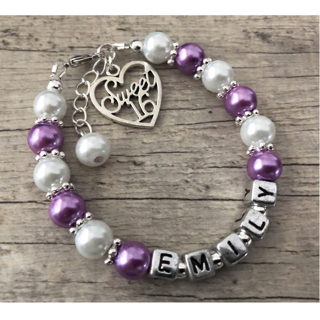 Personalized Sweet 16 Charm Bracelet for Girls-16th Birthday Gift-gift ...
