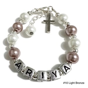 Personalized Cross Charm Bracelet for Girls-baptism Gifts-first ...