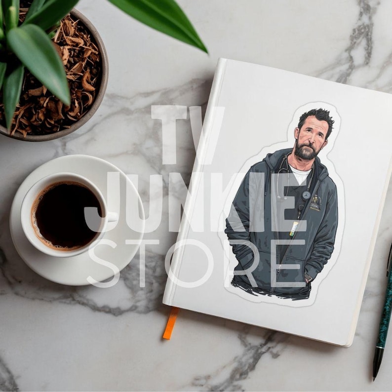 The Pitt Sticker - Dr Robby Character Fan Art Sticker | Kiss-cut Vinyl ...
