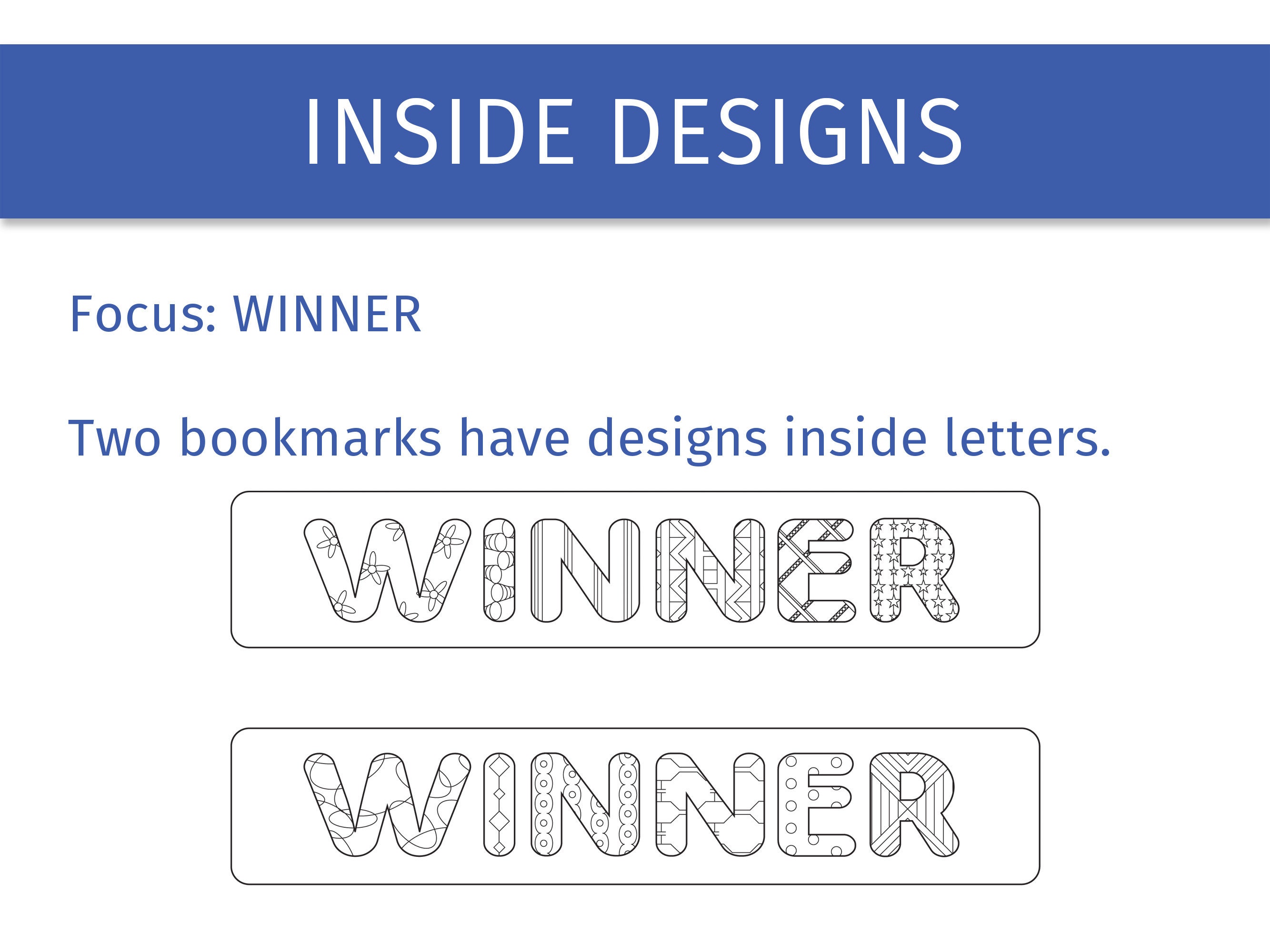 Winner Zendoodle Bookmarks DIY Printable Coloring Bookmarks - Etsy