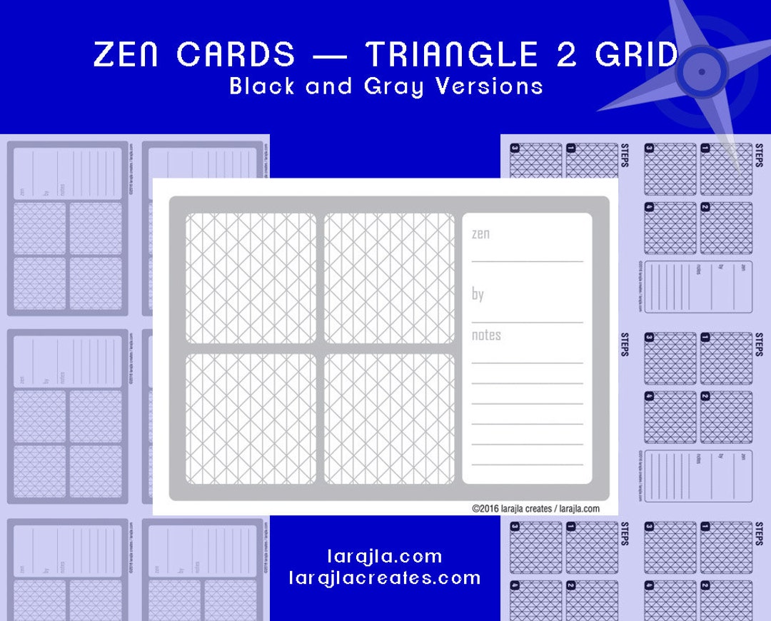 Zen Design Cards, Triangle 2 Grid, 4 Steps Printable, ATC, 2.5 X 3.5 ...