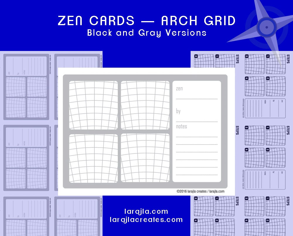 Zen Design Cards Arch Grid 4 Step Printable ATC 2.5 X - Etsy