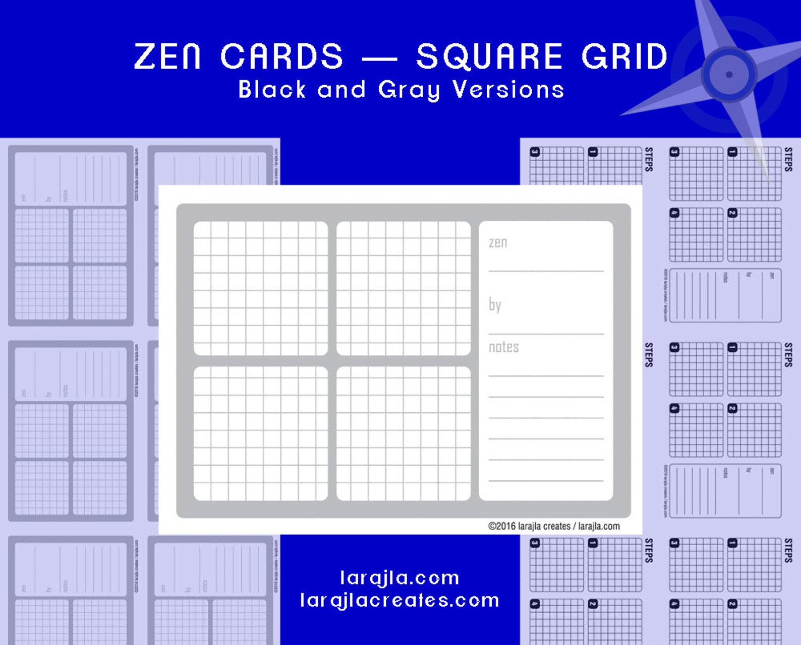 Zen Design Cards Square Grid 4 Steps Printable ATC 2.5 X - Etsy