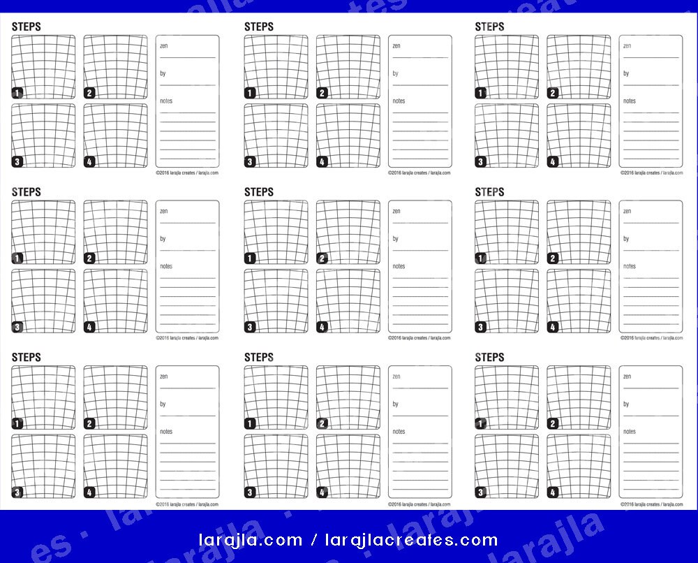 Zen Design Cards Arch Grid 4 Step Printable ATC 2.5 X - Etsy
