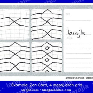 Zen Design Cards Arch Grid 4 Step Printable ATC 2.5 X - Etsy