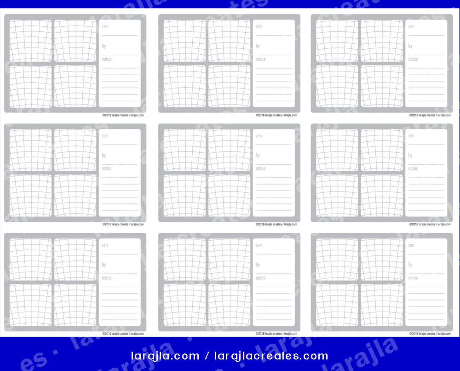 Zen Design Cards Arch Grid 4 Step Printable ATC 2.5 X - Etsy