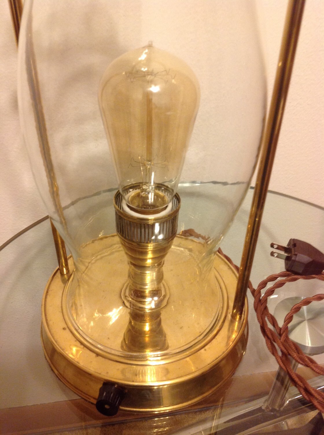 Brass/glass Edison Accent Lamp - Etsy