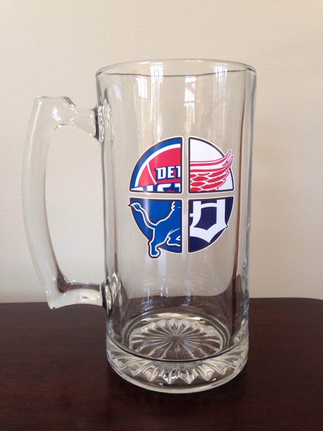25 Oz Beer Mug With 4 Teams Detroit Sports Vinyl Decal - Etsy