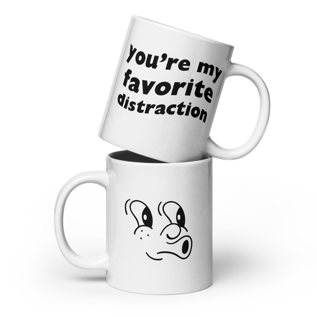Retro Man's Face you Are My Favorite Distraction White Glossy Mug 3 ...