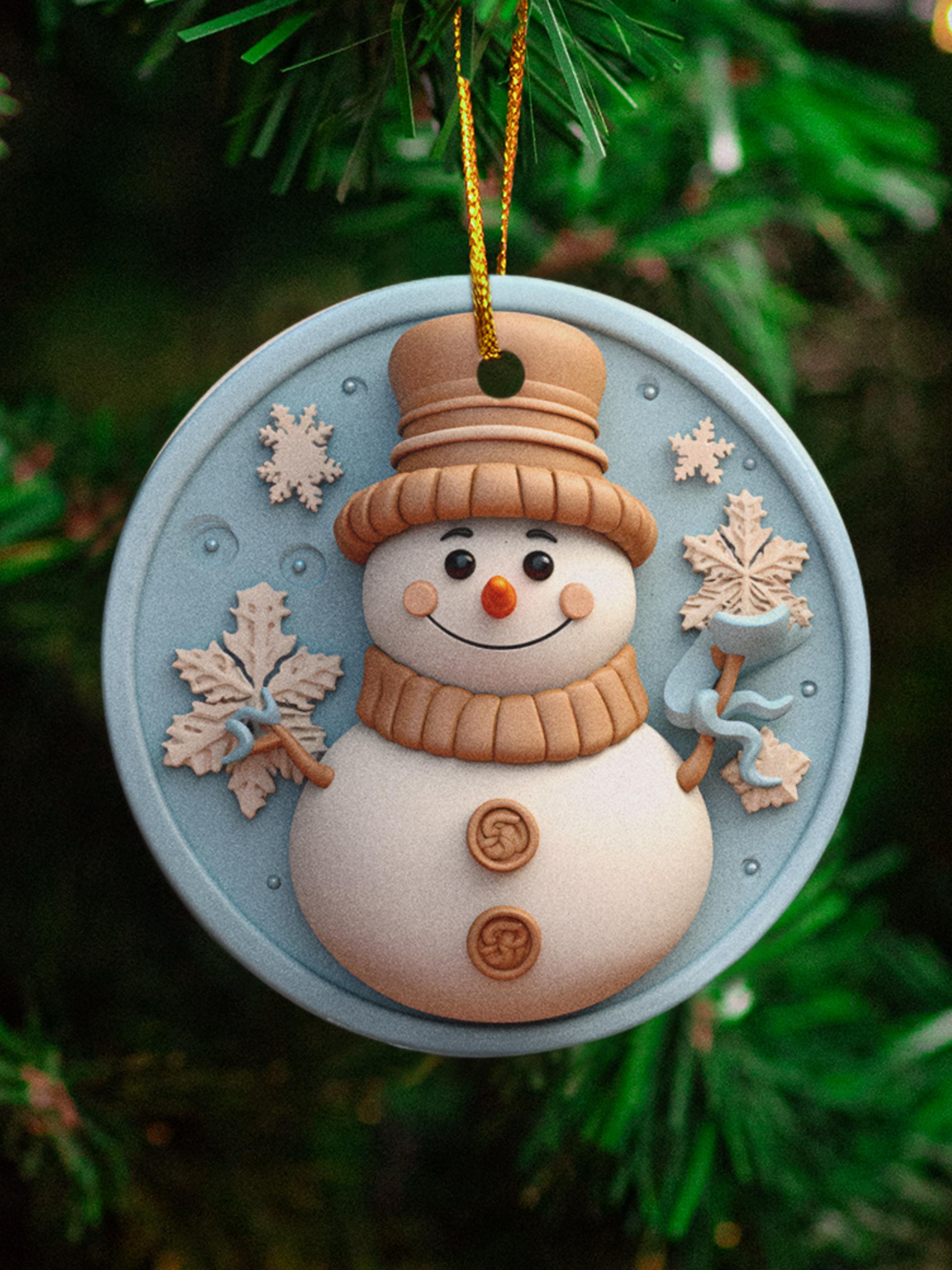 Snowman Ornaments Etsy UK
