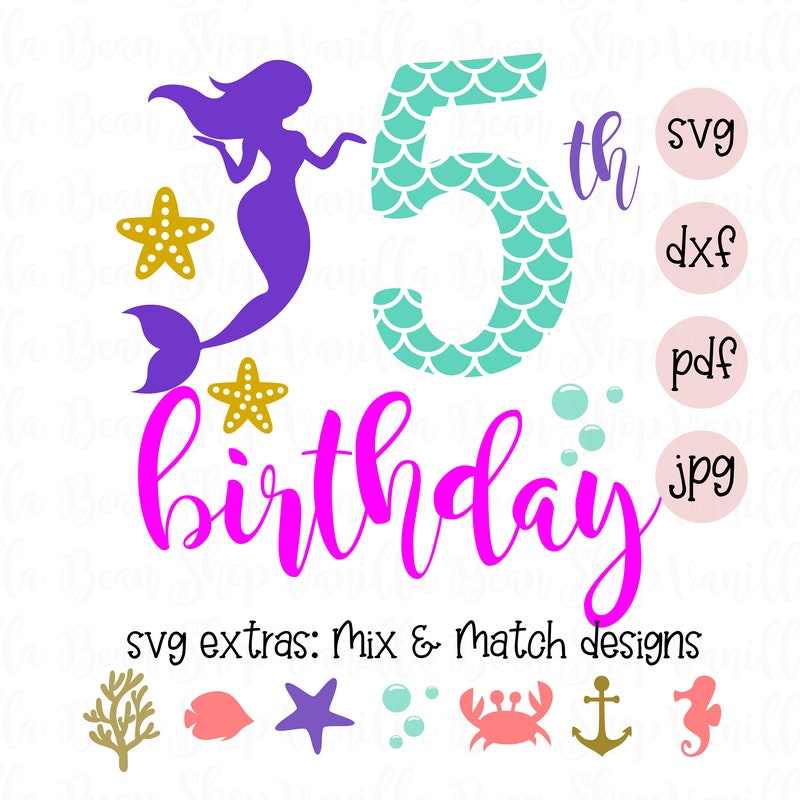 Mermaid Birthday Svg - Etsy