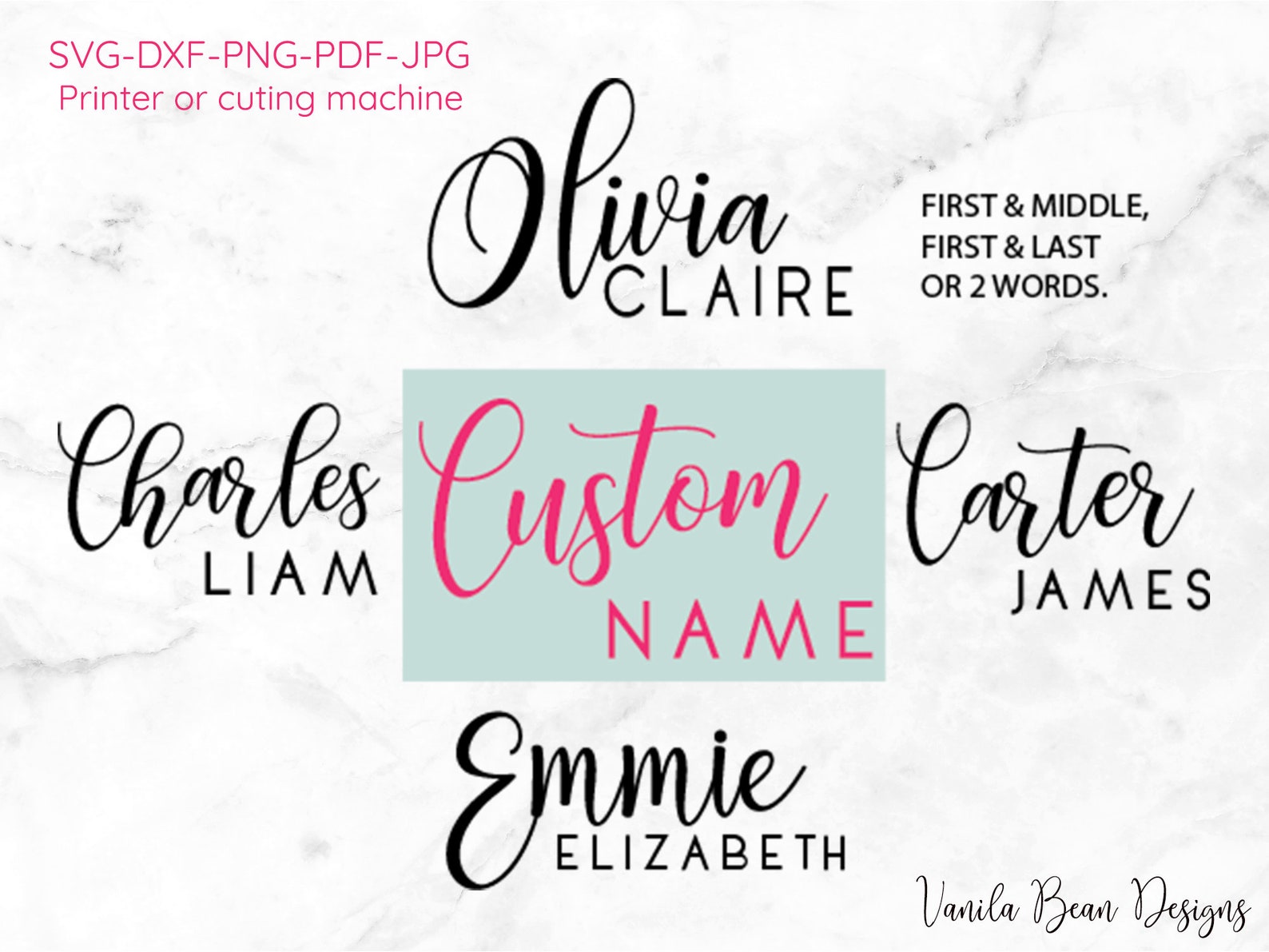 Custom Name Svg | Custom Name Cut File | Custom Name Calligraphy ...