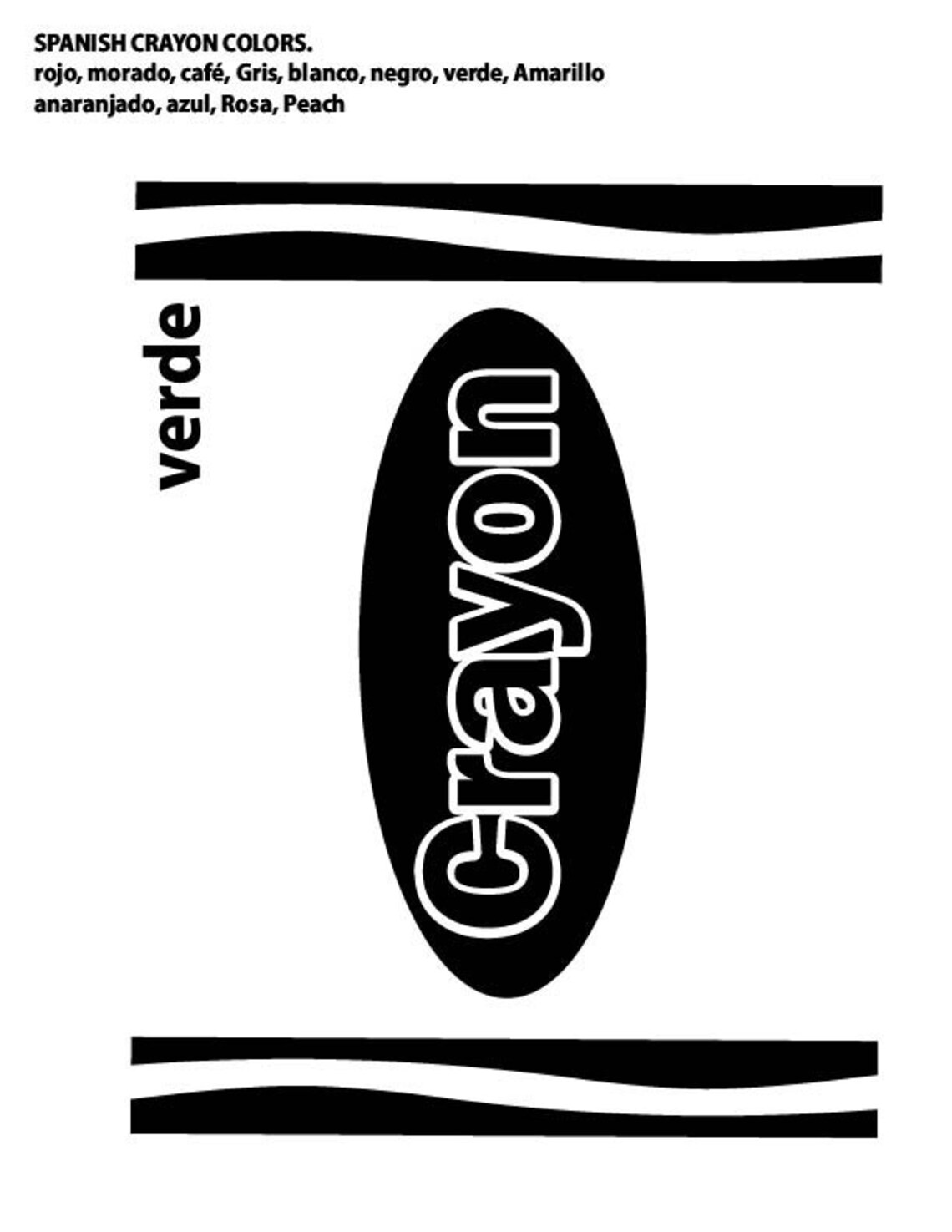 Spanish Colors Crayon Svg Crayon Shirt Svg Crayon Wrapper - Etsy