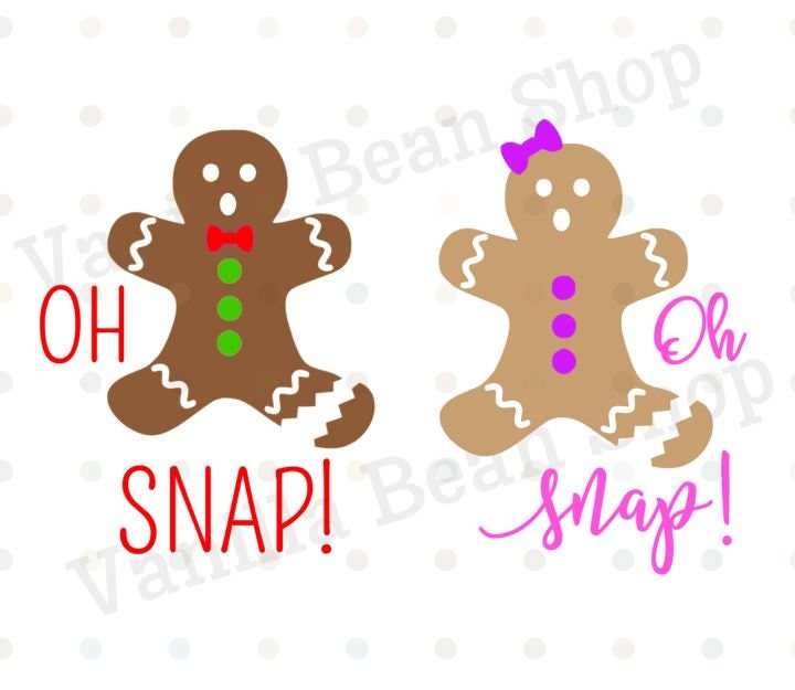 gingerbread svg or printable oh snap svg gingerbread man | Etsy