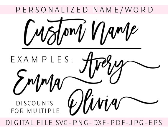 Custom Name Svg Custom Name Png Custom Name Bridesmaid - Etsy Ireland