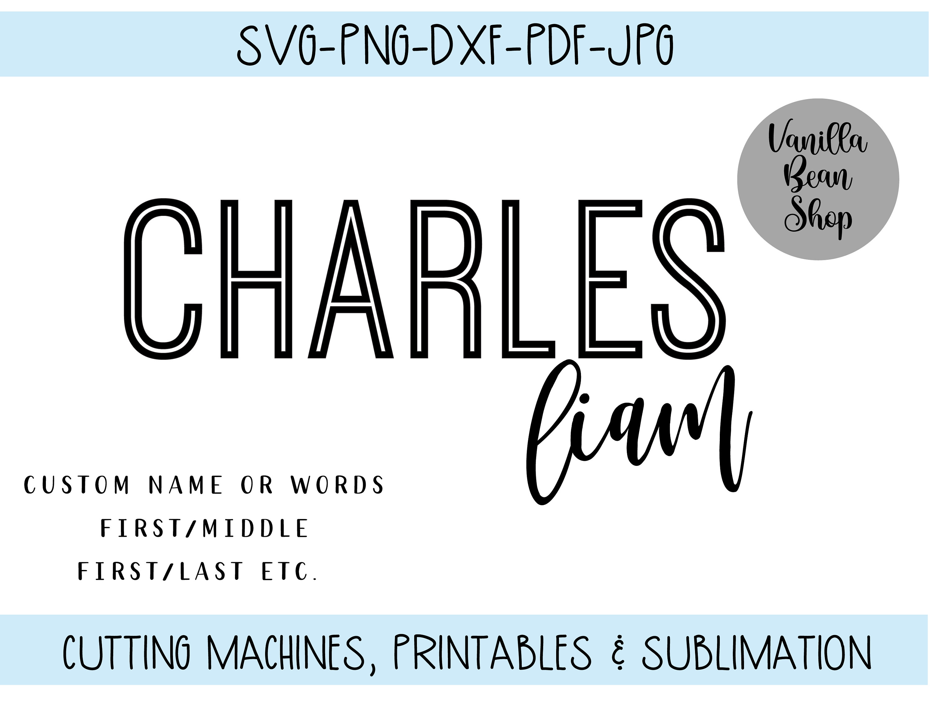 Custom Name Svg | Custom Name Cut File | Custom Name Calligraphy ...