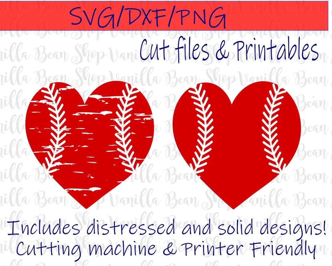 Distressed Baseball Heart Svg, Distressed Heart Svg, Vintage Baseball ...