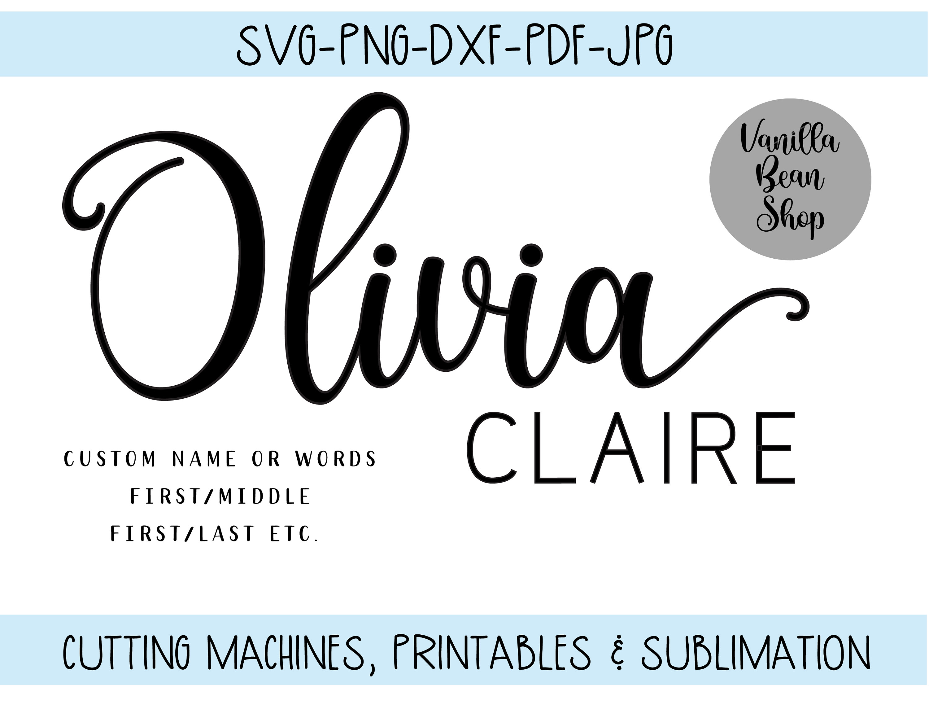 Custom Name Svg | Custom Name Cut File | Custom Name Calligraphy ...