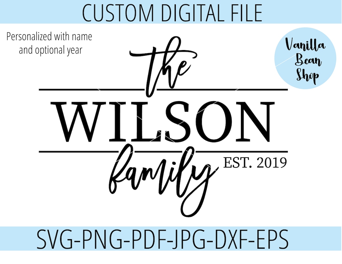 Family Name Svg | Family Name Cut File | Last Name Sign Svg | Family ...
