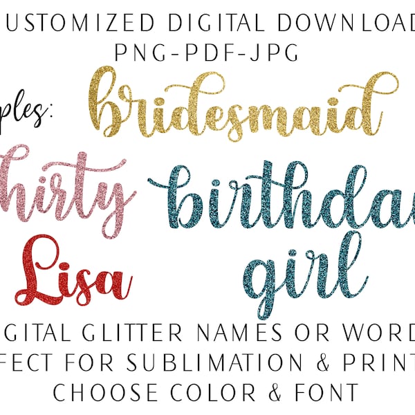 Glitter Words - Etsy