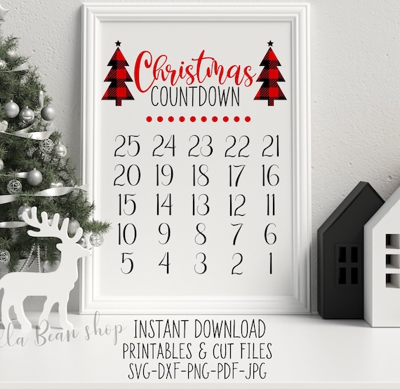 Christmas countdown svg christmas countdown printable | Etsy