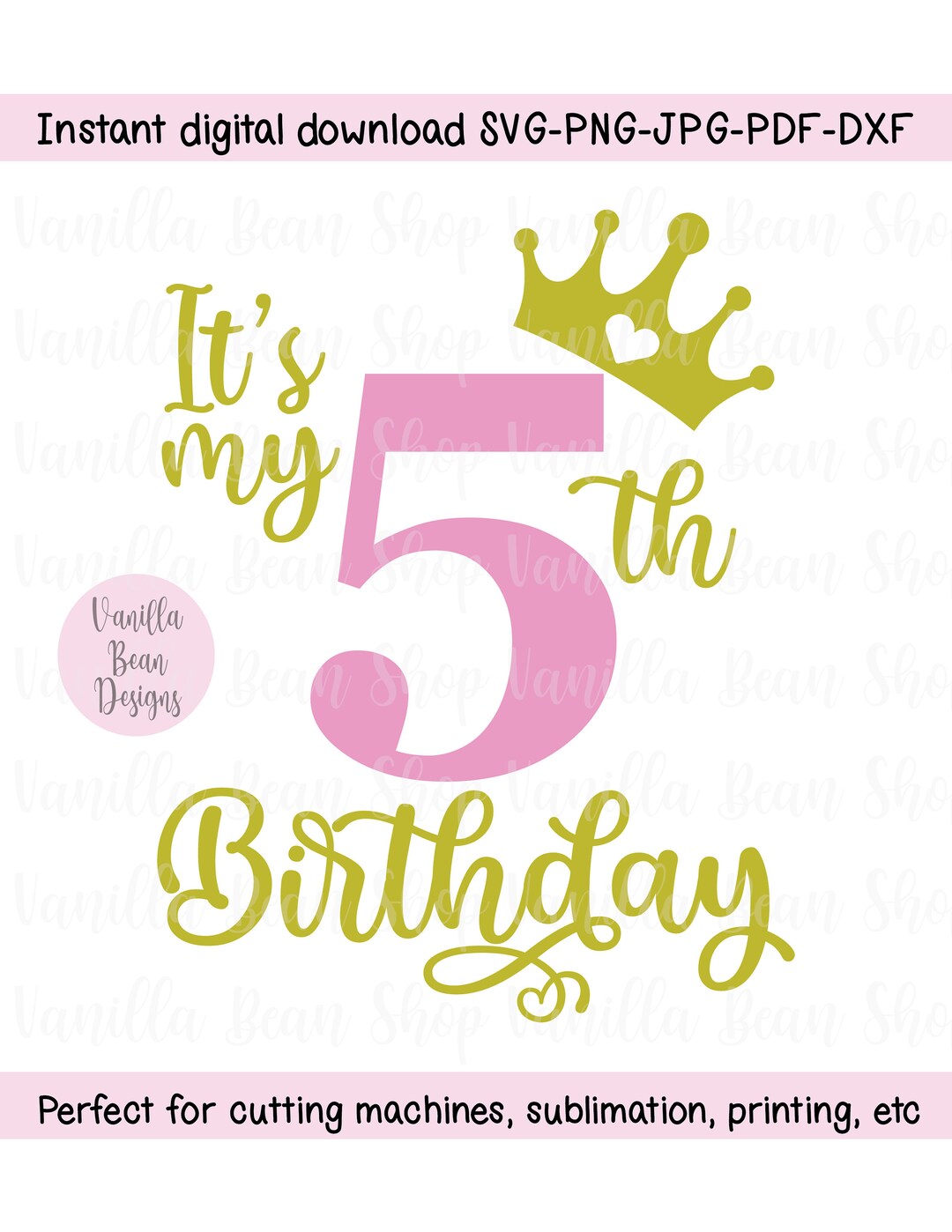 5th Birthday Svg | 5th Birthday Printable | It's My 5th Birthday ...