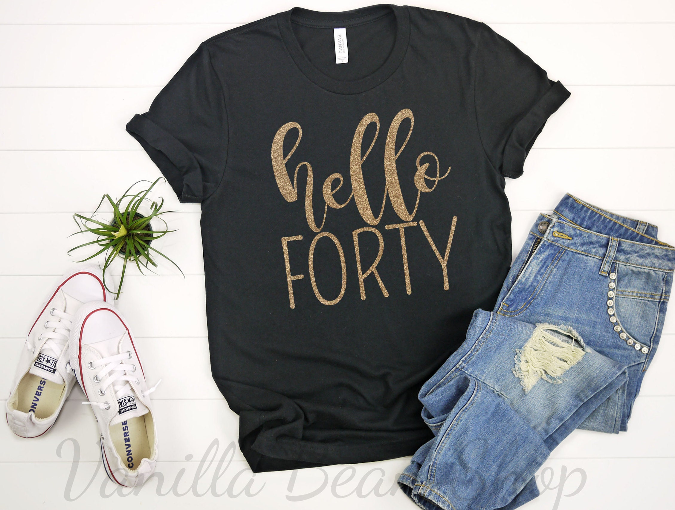 Hello Forty Printable Hello Forty Svg Hello Forty Gold - Etsy
