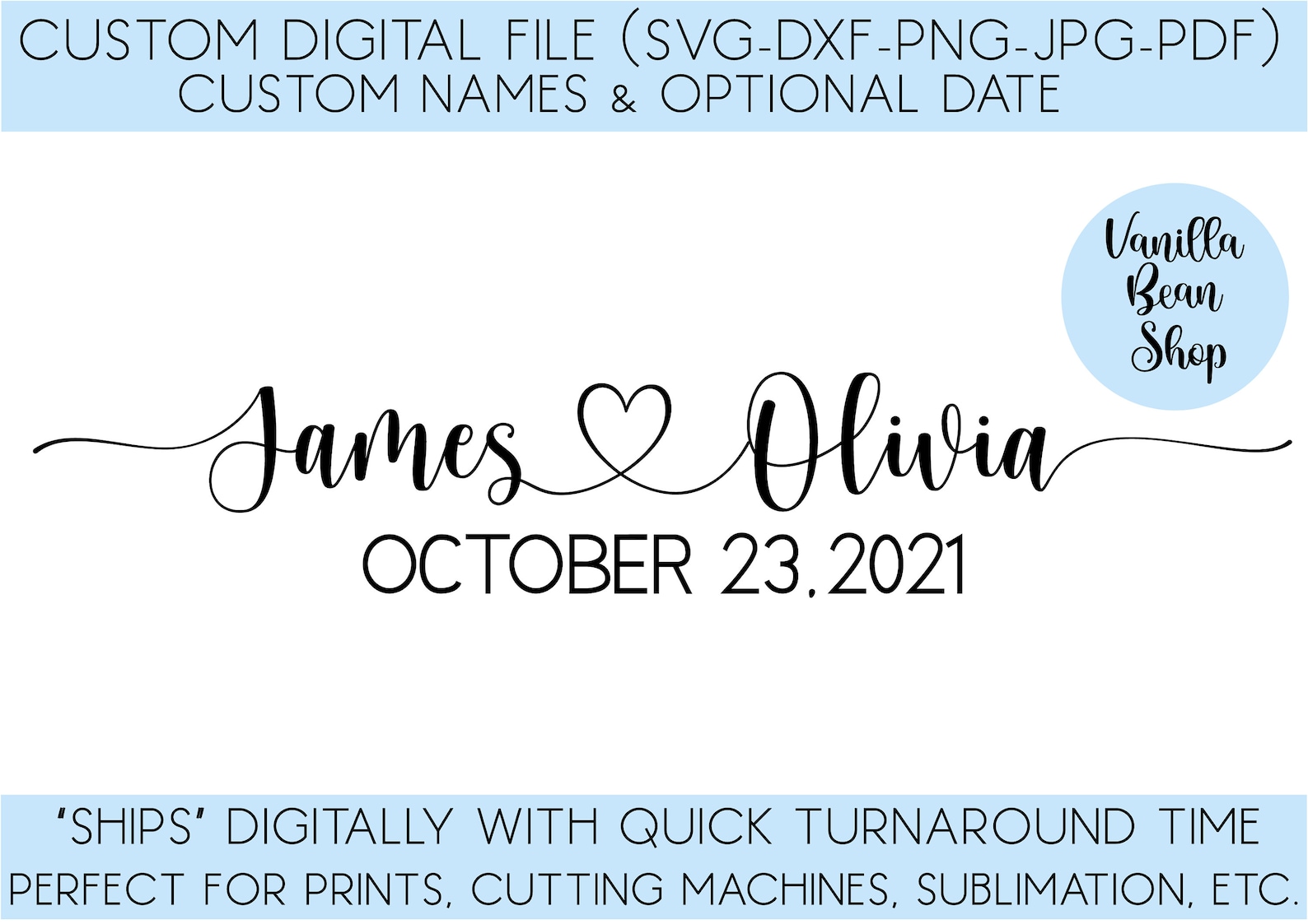 Custom Names Svg | Couple Names With Heart Svg | Wedding Gift Svg ...