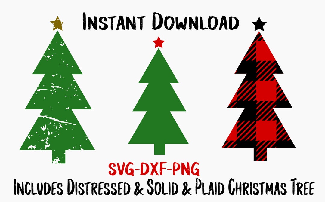 Christmas Tree Svg | Distressed Christmas Tree Svg | Plaid Christmas ...