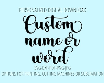 Custom Name Svg | Custom Name Cut File | Custom Name Retro | Custom ...