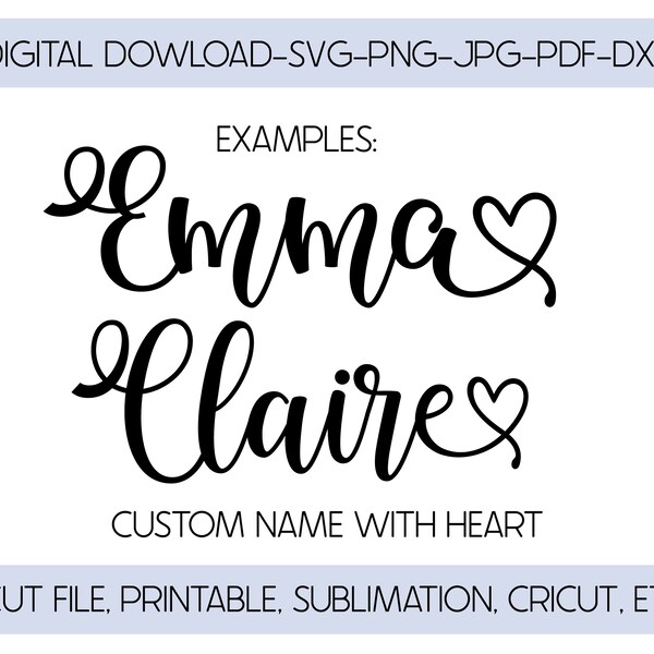 Heart Tail Script - Etsy