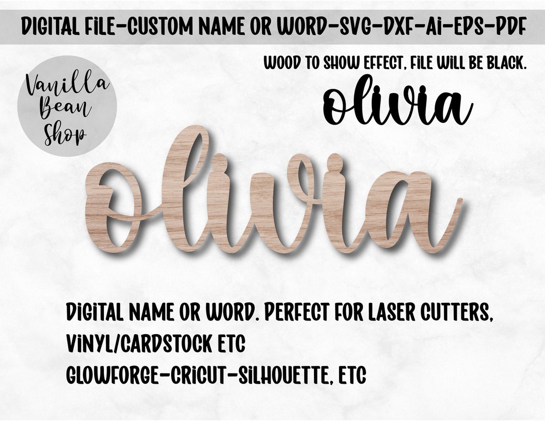 Custom Name Svg | Custom Name Cut File | Custom Name Laser Cut File ...