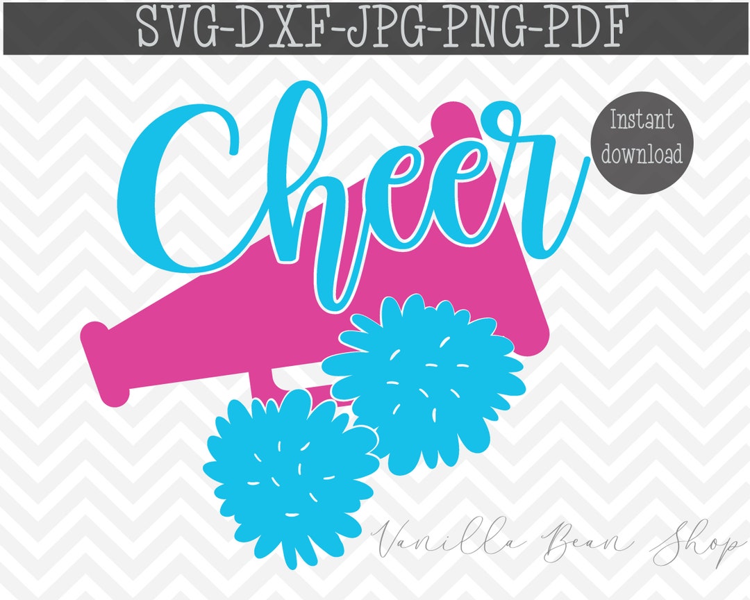 Cheer Svg Megaphone Svg Cheer Megaphone Pom Poms Svg Cheerleading Svg