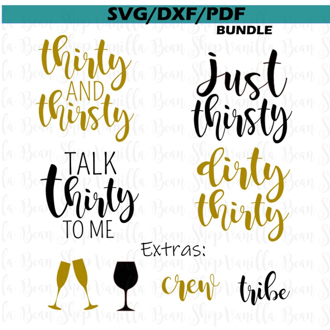 Dirty Thirty Svg, Thirty Svg, Thirty and Thirsty Svg, Just Thirsty ...